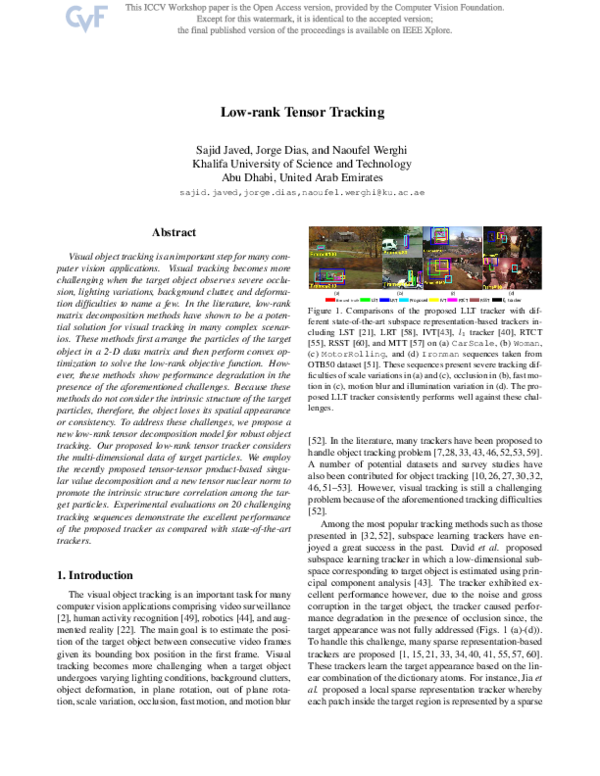 (PDF) Low-Rank Tensor Tracking | Sajid Javed - Academia.edu (PDF) Low-Rank Tensor Tracking | Sajid Javed - Academia.edu