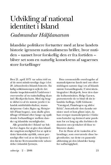 (PDF) Udvikling af national identitet i Island