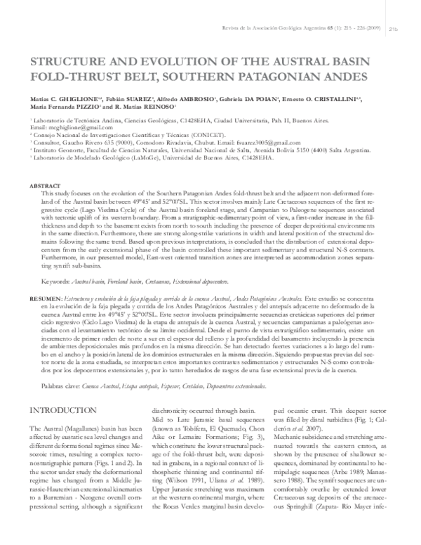(PDF) Structure and evolution of the Austral Basin fold-thrust belt ...