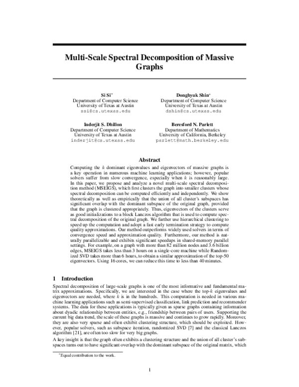(PDF) Multi-Scale Spectral Decomposition of Massive Graphs