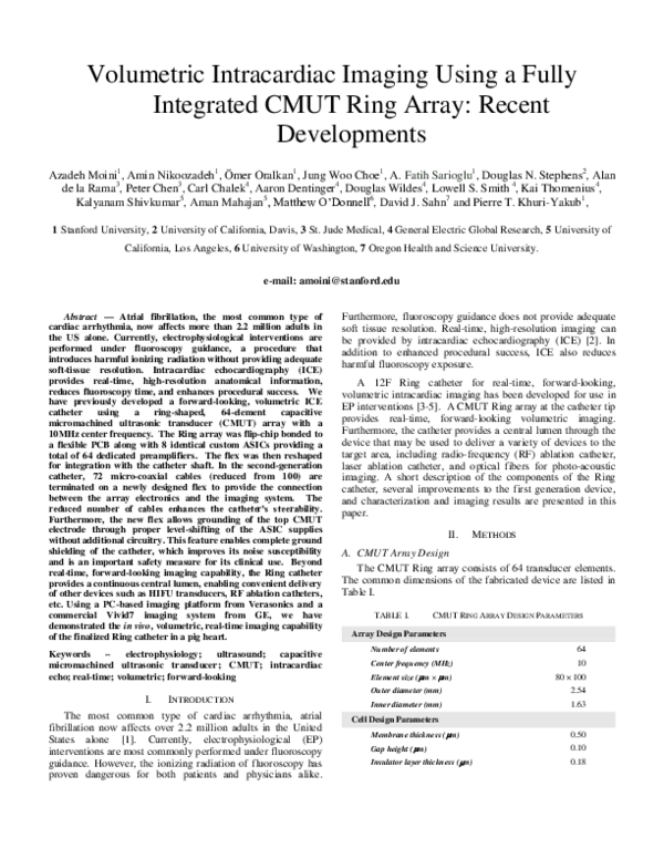 (PDF) Volumetric intracardiac imaging using a fully integrated CMUT ...