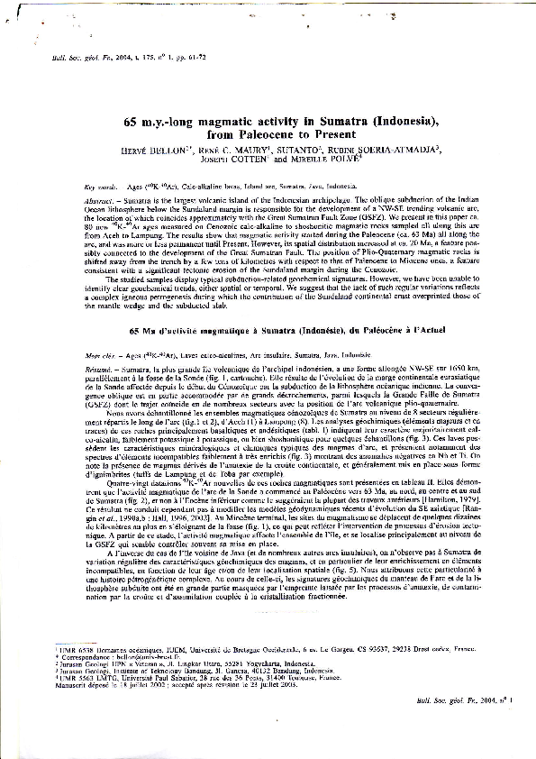 (PDF) 65 m.y.-long magmatic activity in Sumatra (Indonesia), from ...