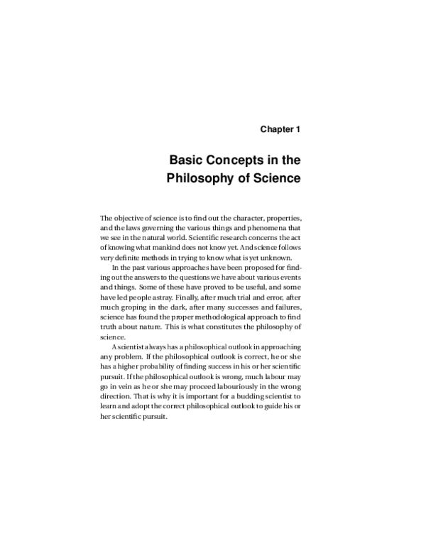 (PDF) Book Basic Concepts in the Philosophy of Science-Chapter