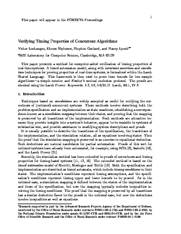 (PDF) Verifying timing properties of concurrent algorithms