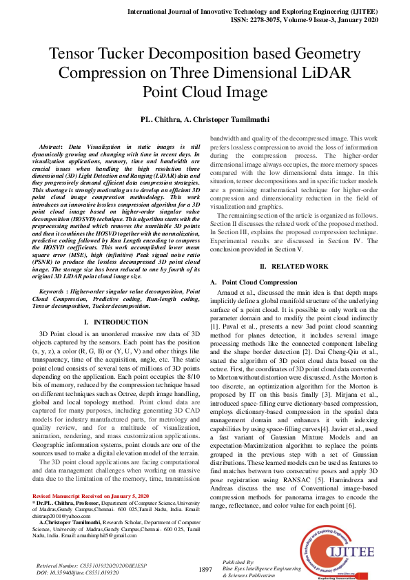 (PDF) Tensor Tucker Decomposition based Geometry Compression on Three Dimensional LiDAR Point ...