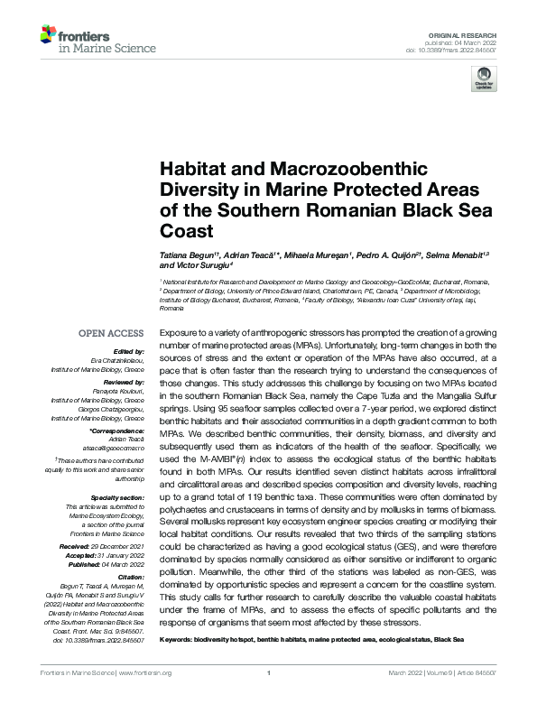 (PDF) Habitat and Macrozoobenthic Diversity in Marine Protected Areas ...