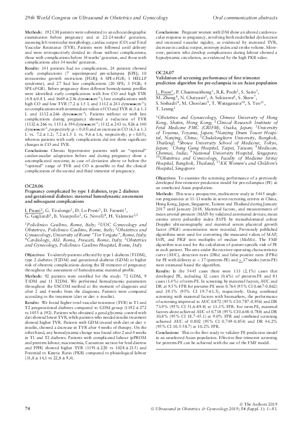 (PDF) OC28.07: Validation of screening performance of first trimester ...
