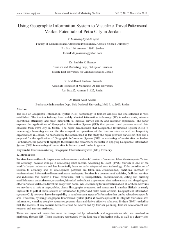 (PDF) Using Geographic Information System to Visualize Travel Patterns ...