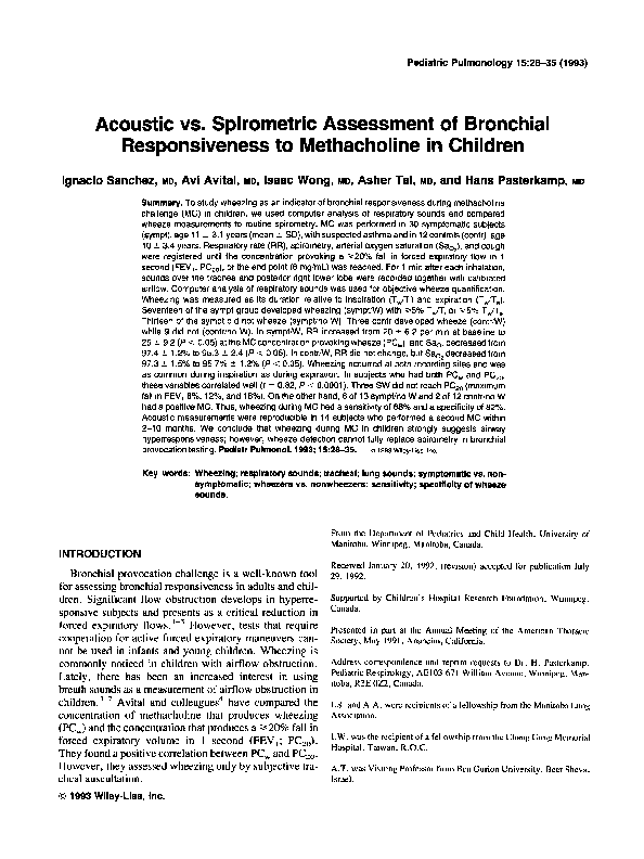 (PDF) Acoustic vs. spirometric assessment of bronchial responsiveness ...