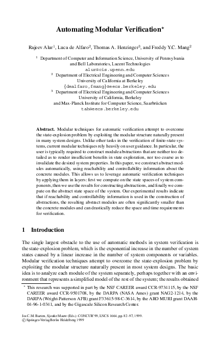 (PDF) Automating Modular Verification