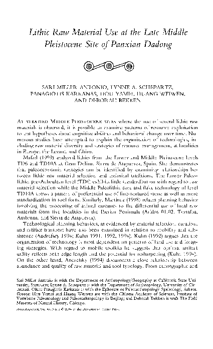 (PDF) Lithic Raw Material Use at the Late Middle Pleistocene Site of ...