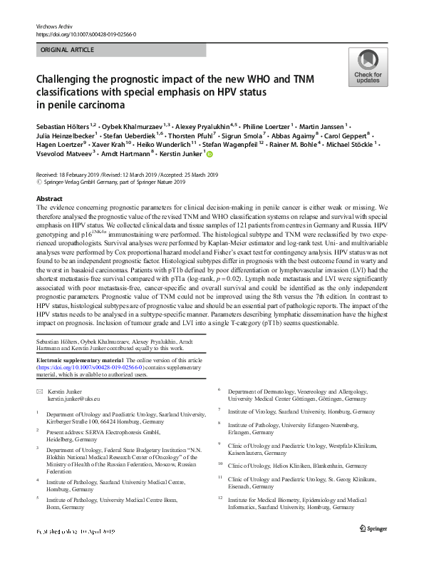 (PDF) Challenging the prognostic impact of the new WHO and TNM ...