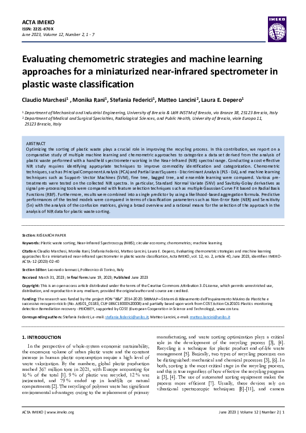 (PDF) Evaluating chemometric strategies and machine learning approaches ...