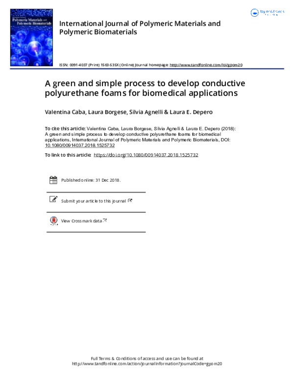 (PDF) A green and simple process to develop conductive polyurethane ...
