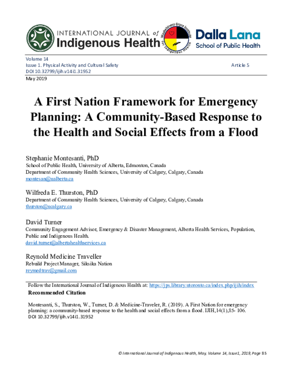 (PDF) A First Nations Framework for Emergency Planning