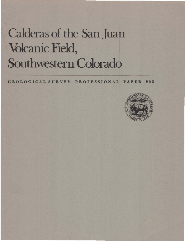 (PDF) Calderas of the San Juan volcanic field, southwestern Colorado