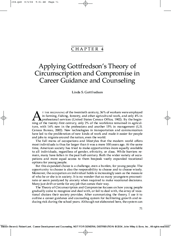 (PDF) Applying Gottfredson's Theory of Circumscription and Compromise ...