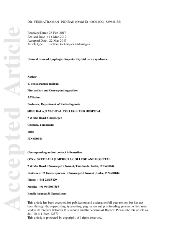 (PDF) Unusual cause of dysphagia: Superior thyroid cornu syndrome ...