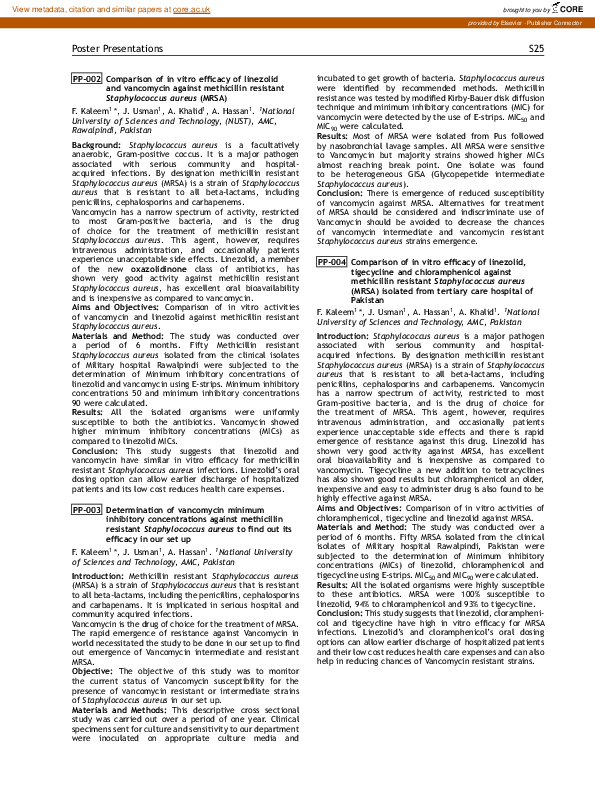 (PDF) PP-004 Comparison of in vitro efficacy of linezolid, tigecycline ...