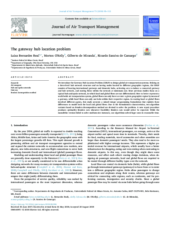 (PDF) The gateway hub location problem
