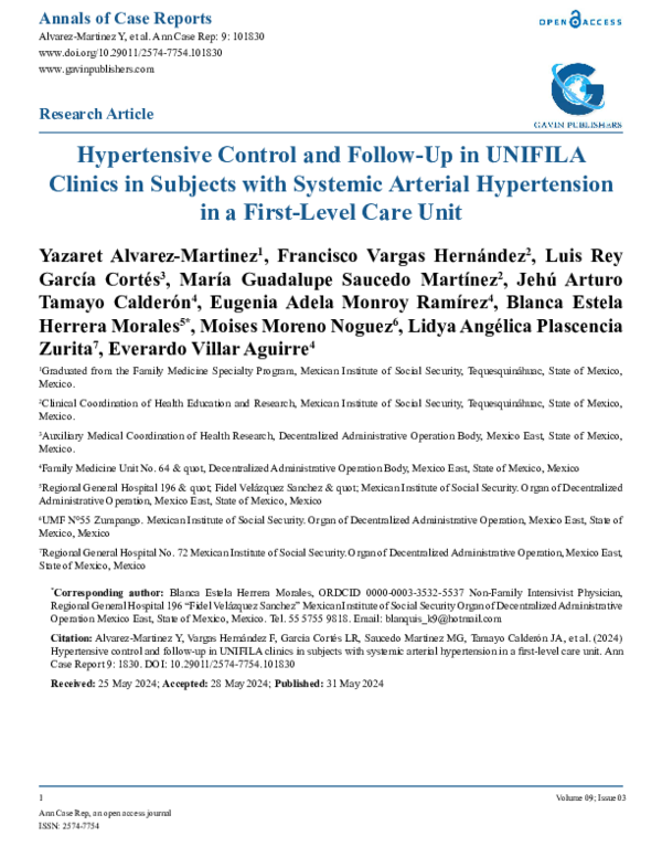 (PDF) Hypertensive Control and Follow-Up in UNIFILA Clinics in Subjects ...