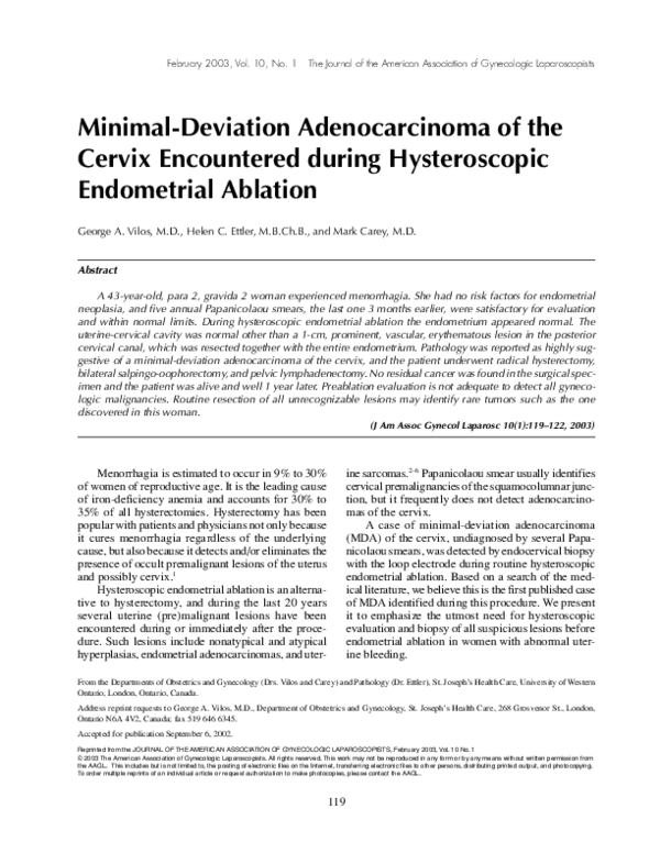 (PDF) Minimal-Deviation Adenocarcinoma of the Cervix Encountered during ...