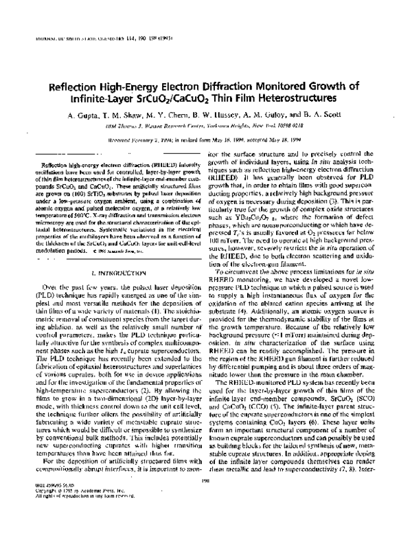 (PDF) Reflection High-Energy Electron Diffraction Monitored Growth of ...
