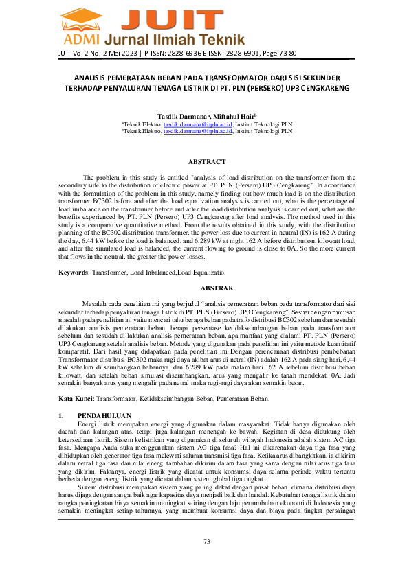 (PDF) Analisis Pemerataan Beban Pada Transformator Dari Sisi Sekunder ...