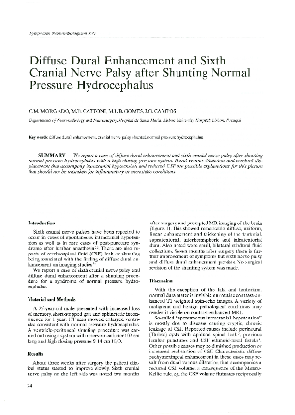 (PDF) Diffuse Dural Enhancement and Sixth Cranial Nerve Palsy after Shunting Normal Pressure ...