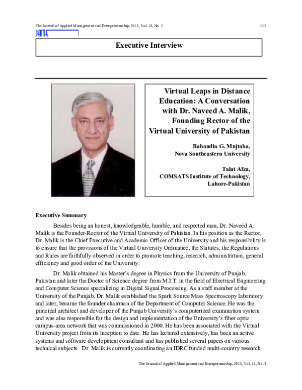 (PDF) Virtual Leaps in Distance Education: A Conversation with Dr ...