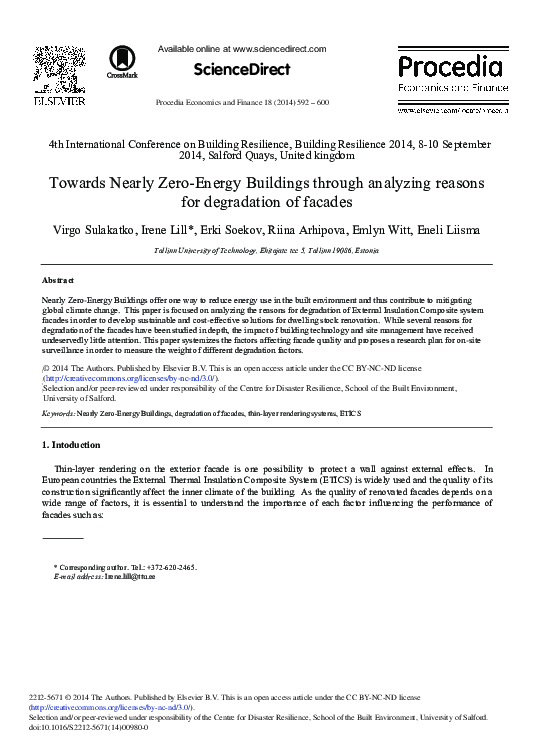 (PDF) Towards Nearly Zero-energy Buildings through Analyzing Reasons ...