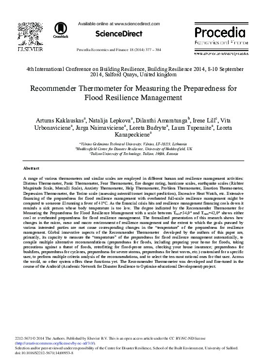 (PDF) Recommender Thermometer for Measuring the Preparedness for Flood ...