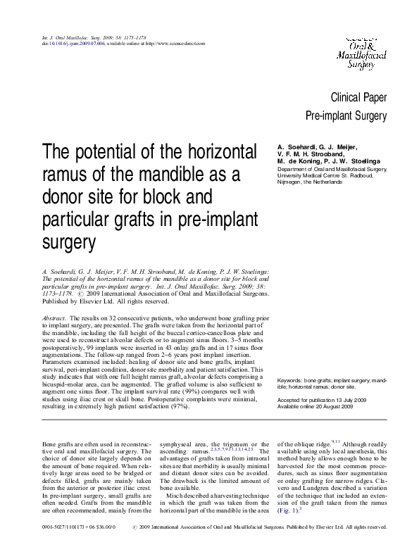 (PDF) The potential of the horizontal ramus of the mandible as a donor ...
