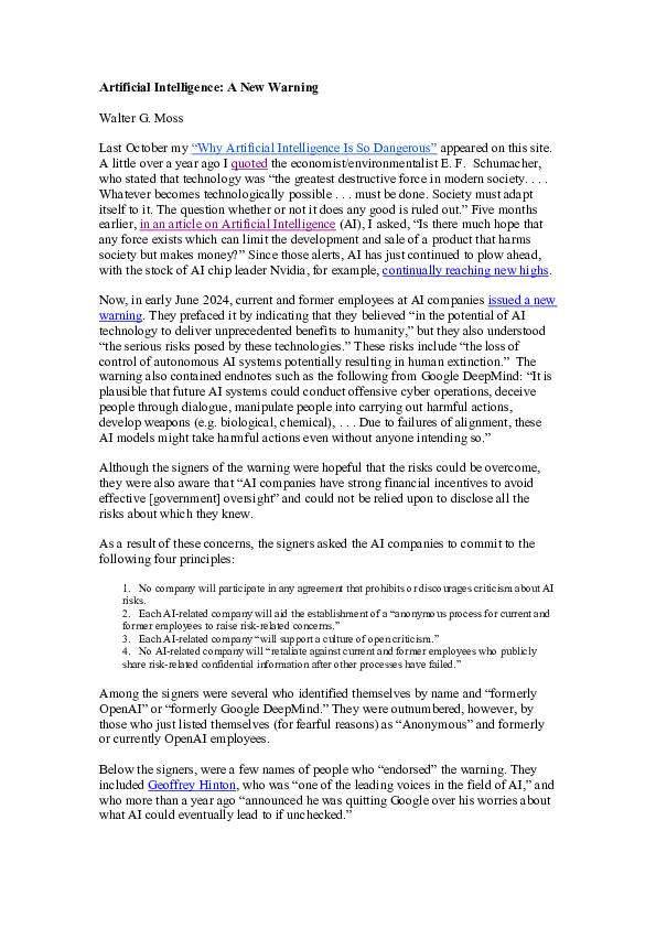 (PDF) Artificial Intelligence: A New Warning