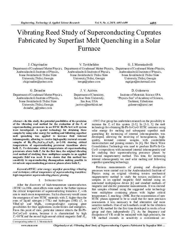 (PDF) Vibrating Reed Study of Superconducting Cuprates Fabricated by ...