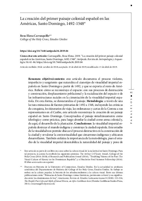 (PDF) La creación del primer paisaje colonial español en las Américas ...