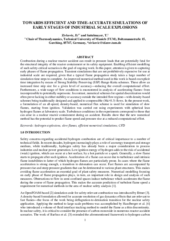 (PDF) TOWARDS EFFICIENT AND TIME-ACCURATE SIMULATIONS OF EARLY STAGES ...