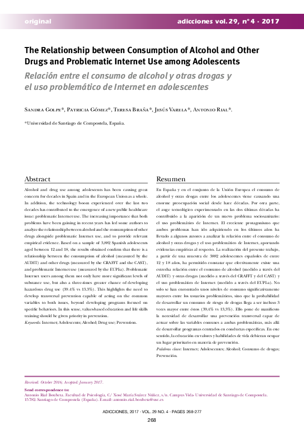 (PDF) The relationship between consumption of alcohol and other drugs ...