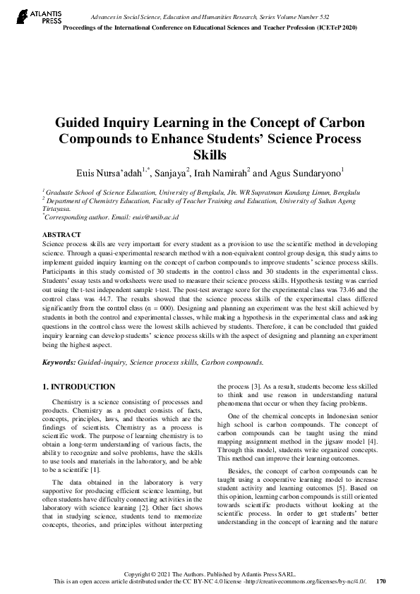 (PDF) Guided Inquiry Learning in the Concept of Carbon Compounds to Enhance Students’ Science ...