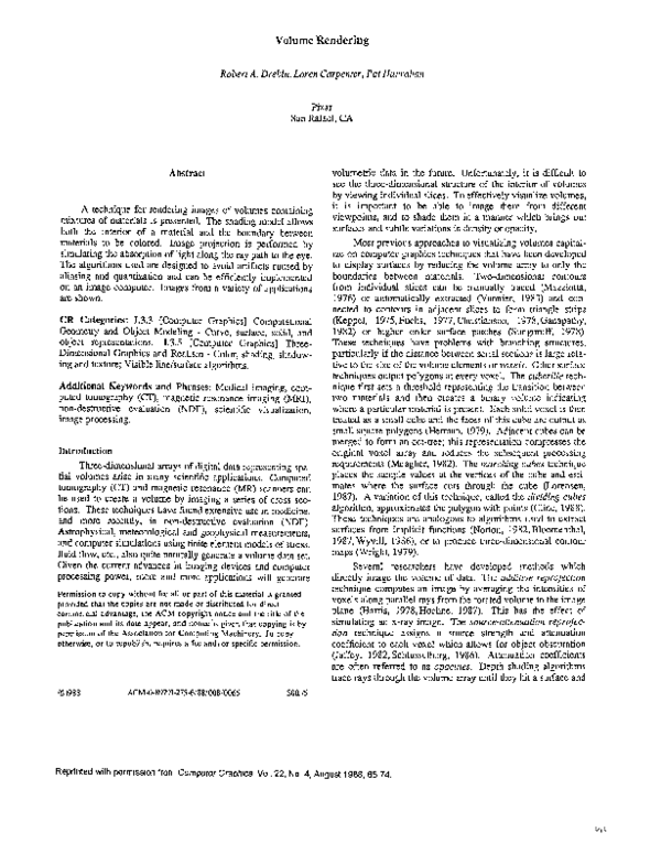 (PDF) Volume rendering