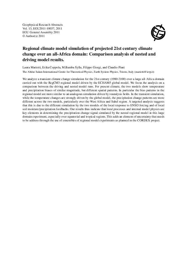 (PDF) Regional climate model simulation of projected 21st century ...