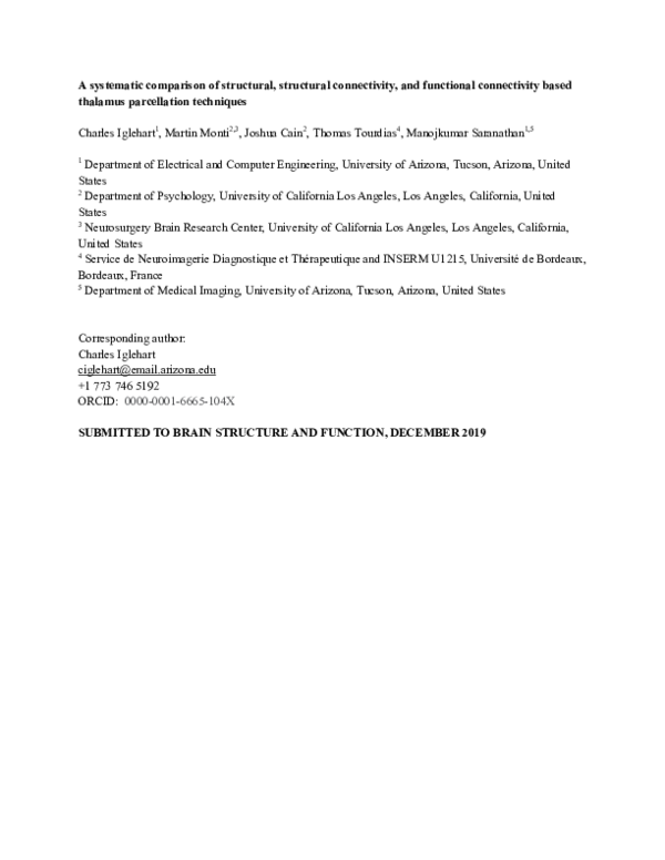 Pdf A Systematic Comparison Of Structural Structural Connectivity And Functional