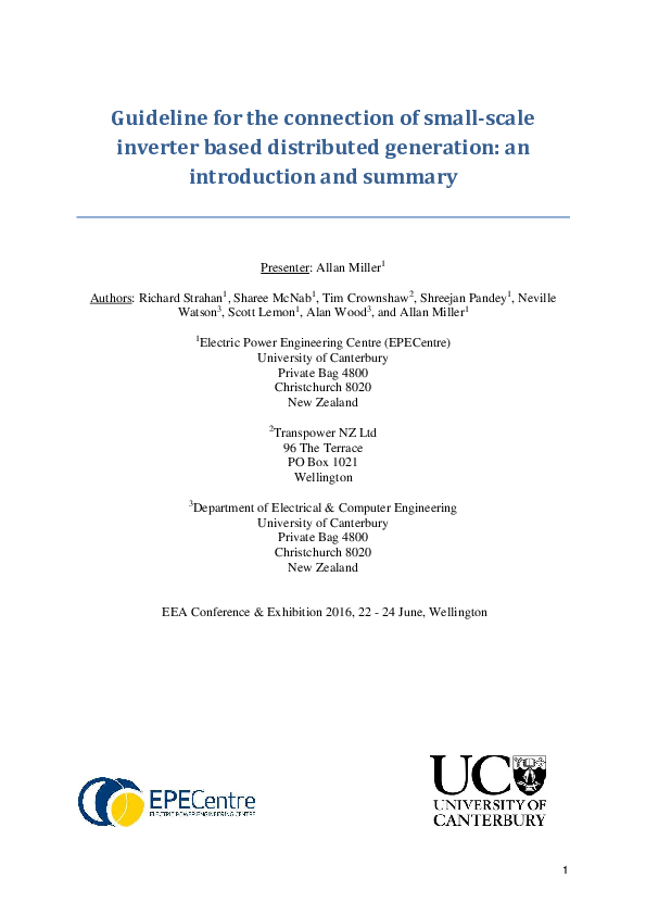 (PDF) Guideline for the connection of small-scale inverter based distributed generation: an ...