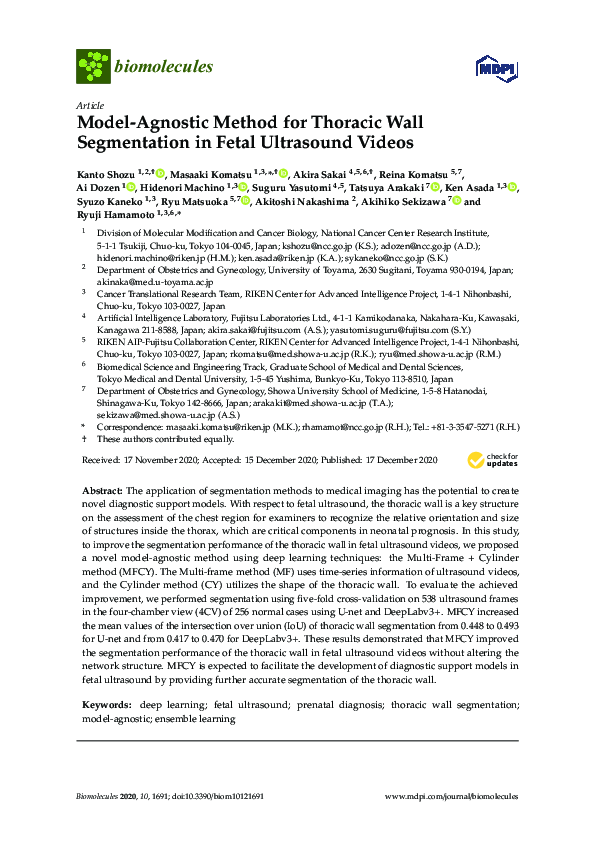 (PDF) Model-Agnostic Method for Thoracic Wall Segmentation in Fetal ...