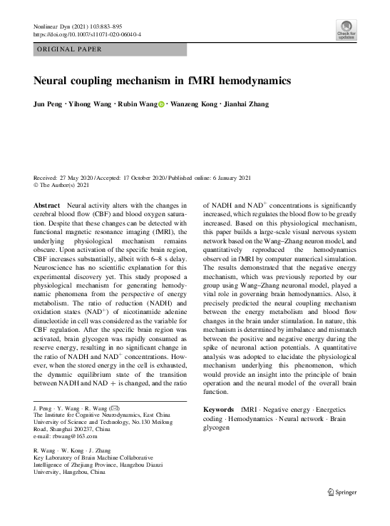 (PDF) Neural coupling mechanism in fMRI hemodynamics