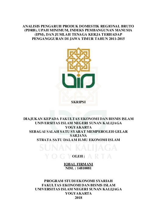 (PDF) Analisis Pengaruh Produk Domestik Regional Bruto (PDRB), Upah Minimum, Indeks Pembangunan ...