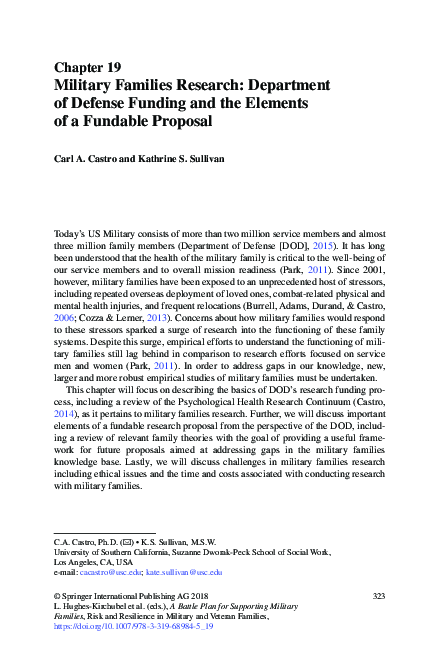 (PDF) Military Families Research: Department of Defense Funding and the ...
