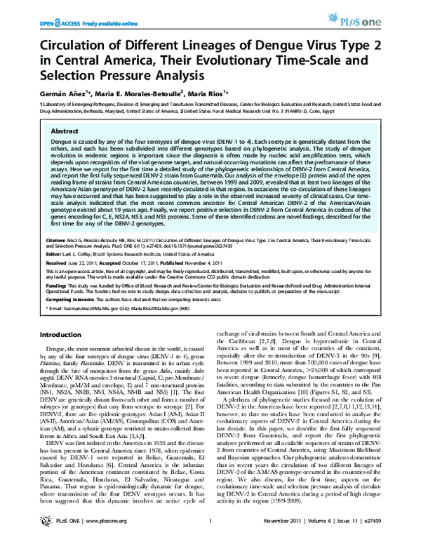 (PDF) Circulation of different lineages of dengue virus type 2 in ...