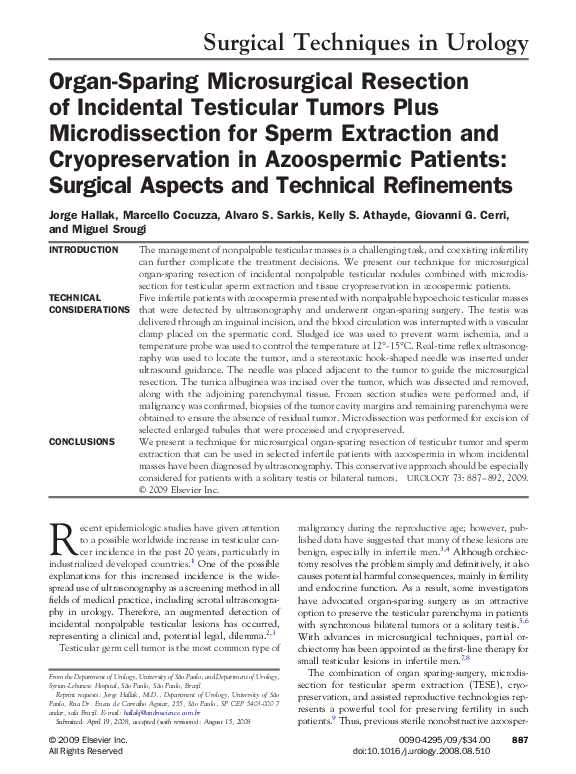 (PDF) Organ-Sparing Microsurgical Resection of Incidental Testicular ...