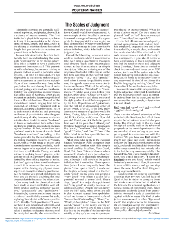 (PDF) The Scales of Judgment | Alex King - Academia.edu